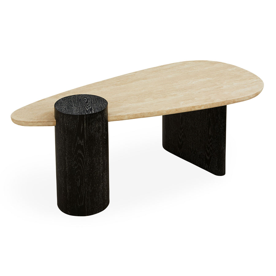 Oeuf Travertine Cocktail Table – Black Rooster Decor