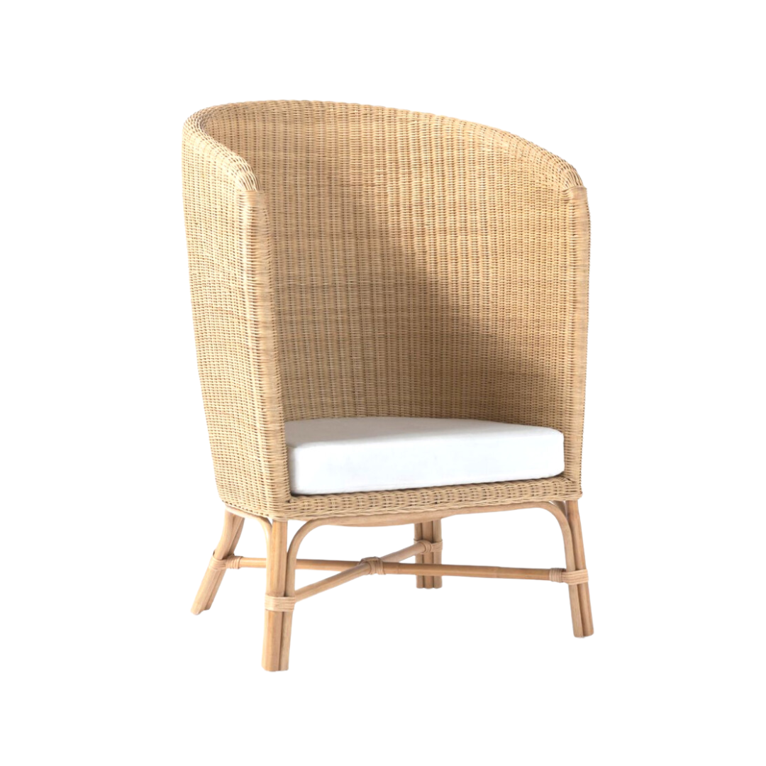 Palm Barrel Lounge Chair – Black Rooster Decor